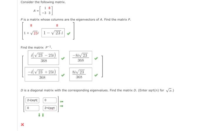 Solved Consider the following matrix. A=[1014] P is a matrix | Chegg.com