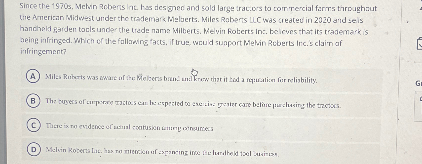 Solved Since the 1970 ﻿s, ﻿Melvin Roberts Inc. has designed | Chegg.com