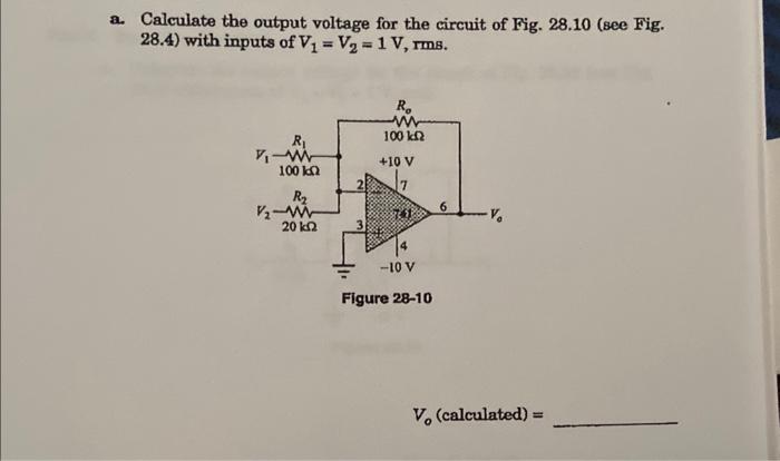 Solved a. Calculate the output voltage for the circuit of | Chegg.com