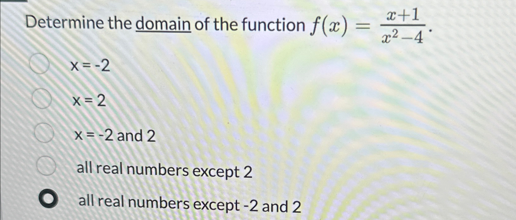 Solved Determine The Domain Of The Function
