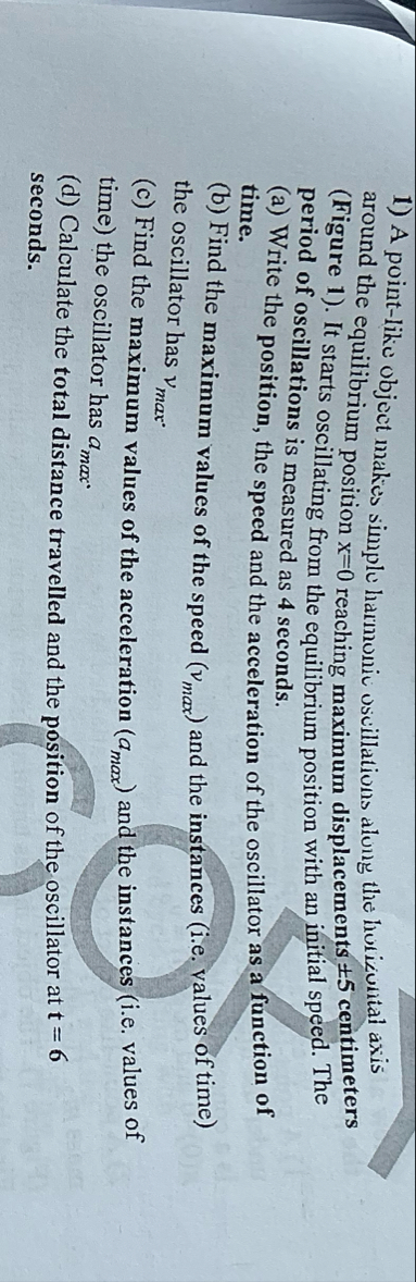 Solved A point-like object makes simple harmonic | Chegg.com