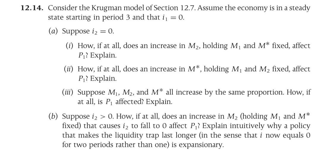 Solved 12.14. Consider the Krugman model of Section 12.7. | Chegg.com