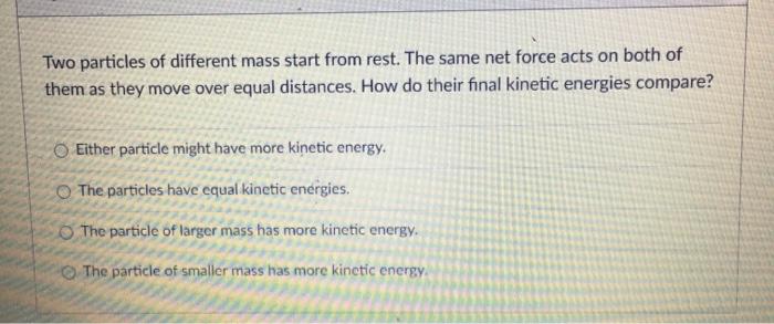 Solved Two particles of different mass start from rest. The | Chegg.com
