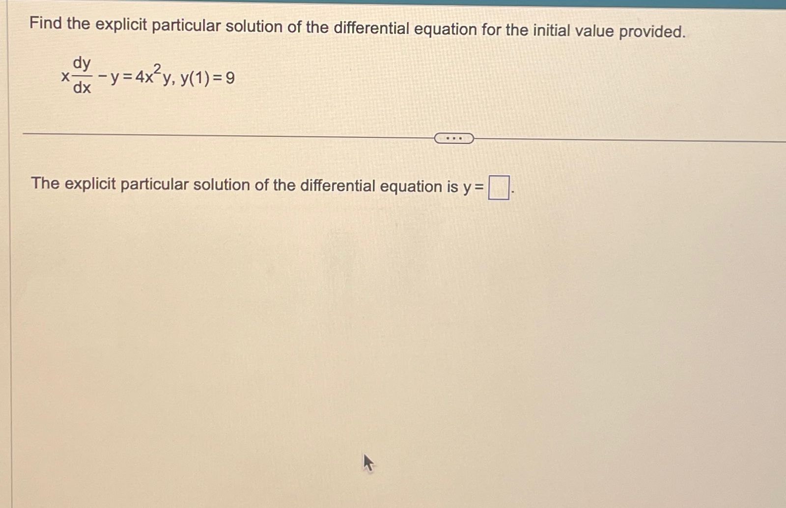 Solved Find the explicit particular solution of the | Chegg.com