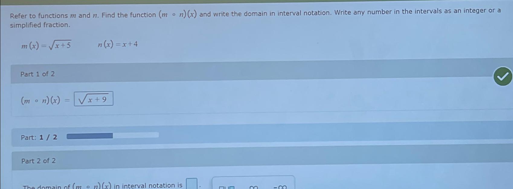 Solved Refer to functions m ﻿and n. ﻿Find the function | Chegg.com