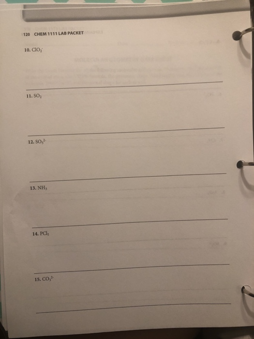 Solved Name: Date: Section: MOLECULAR GEOMETRY DATA SHEET | Chegg.com