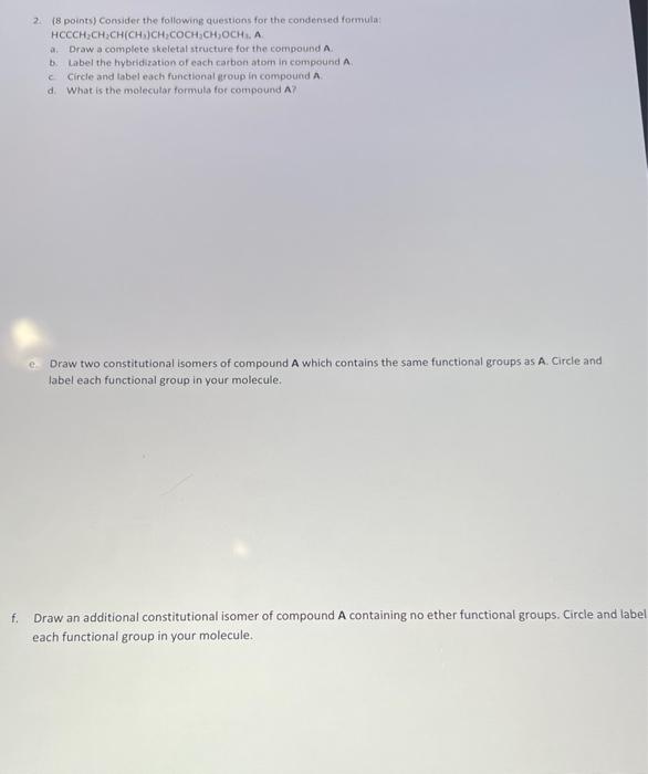 Solved 2. (8 points) Consider the following questions for | Chegg.com