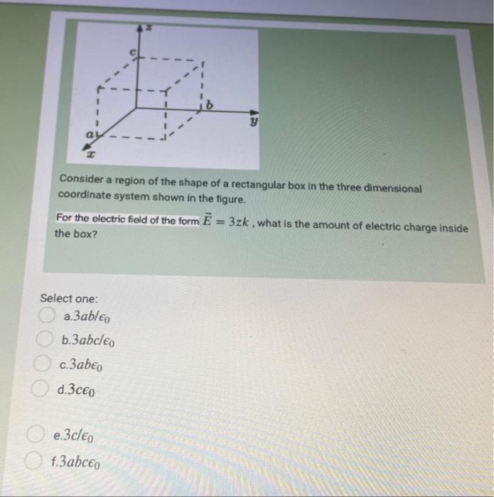 Solved Consider a region of the shape of a rectangular box | Chegg.com