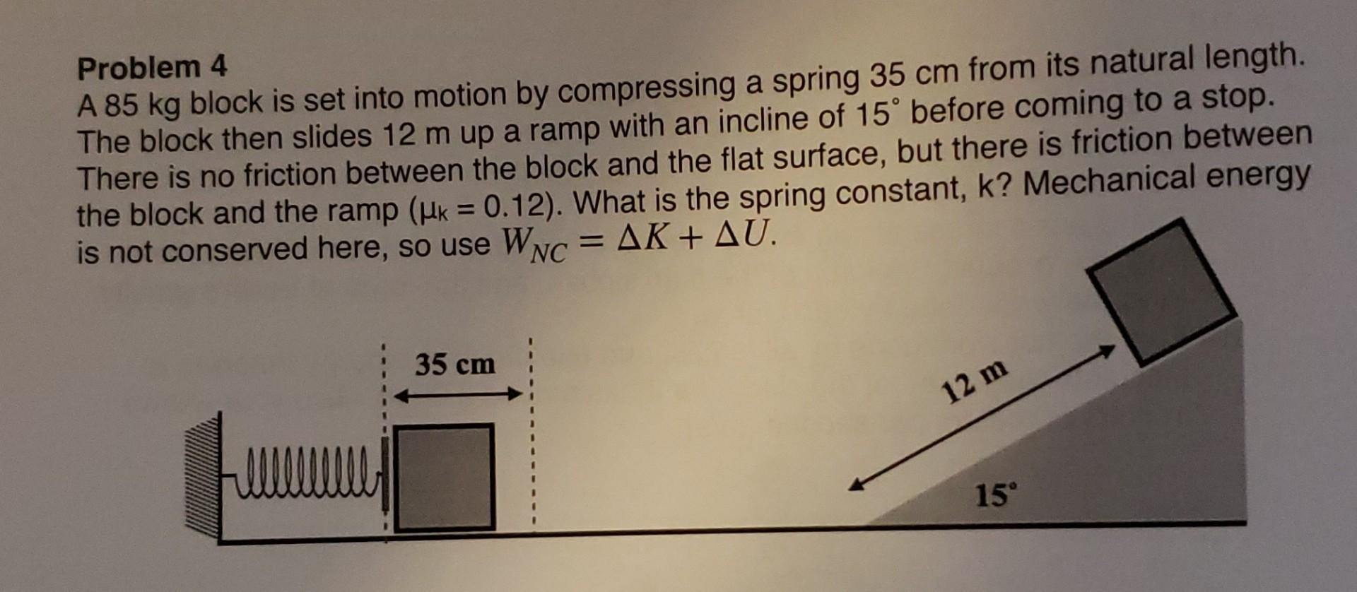 Solved Problem 4 A 85 kg block is set into motion by | Chegg.com