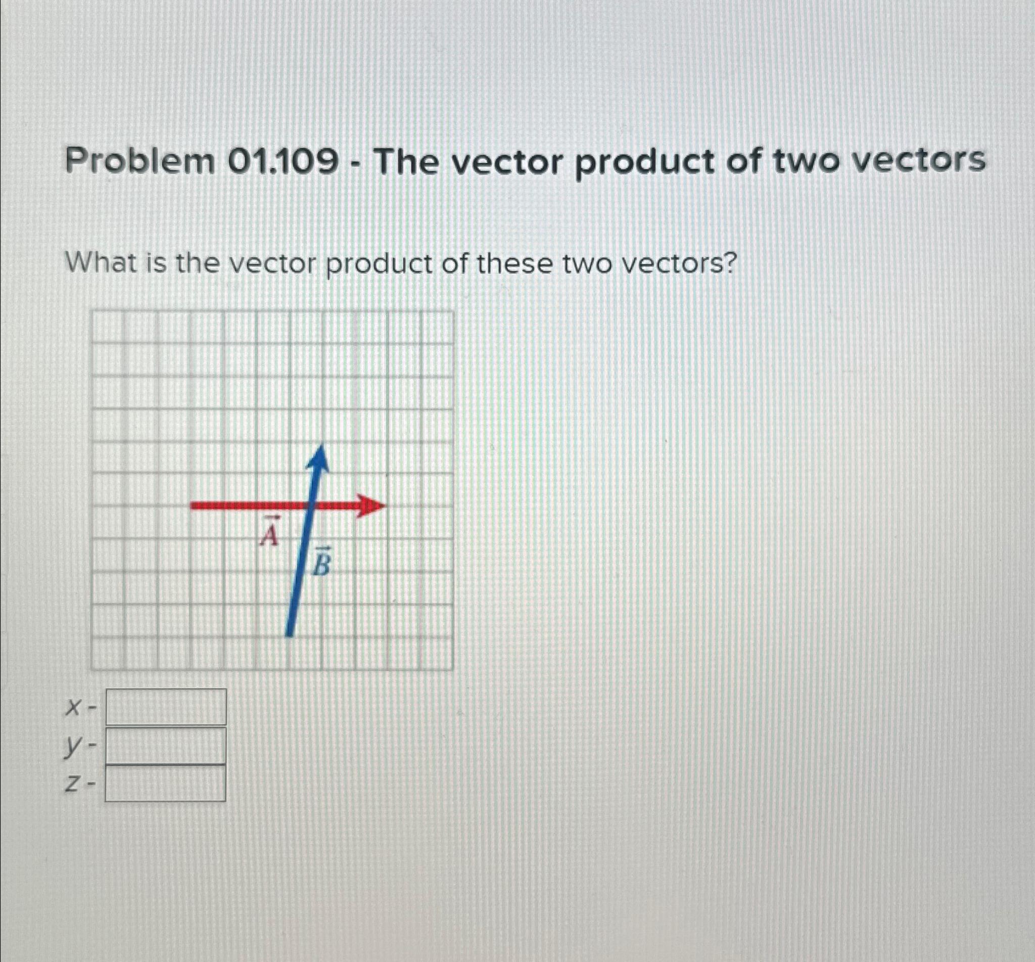 Solved Problem 01.109. ﻿The vector product of two | Chegg.com