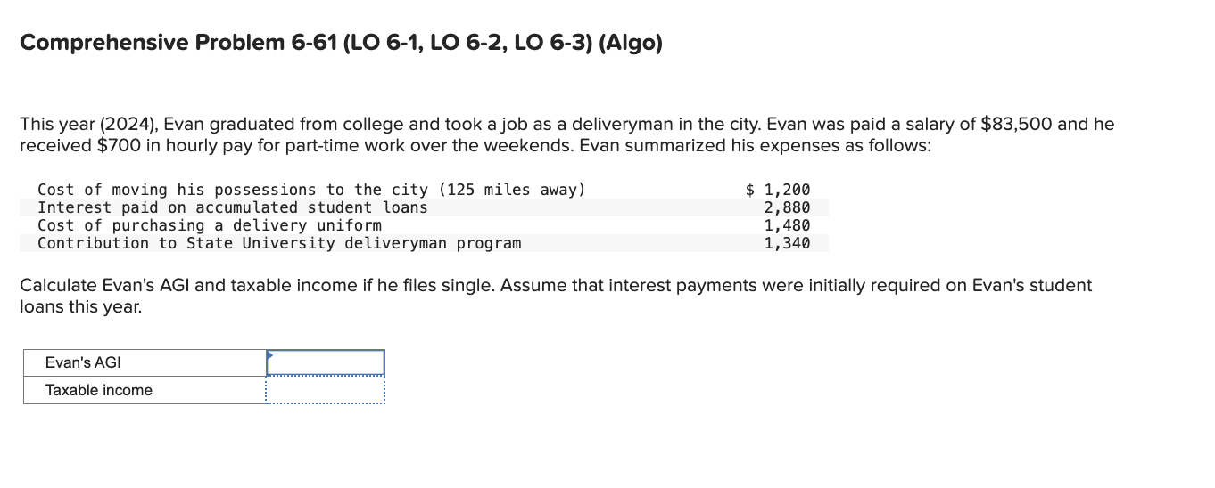 Solved Comprehensive Problem 6-61 (LO 6-1, LO 6-2, LO | Chegg.com Solved Comprehensive Problem 6-61 (LO 6-1, LO 6-2, LO | Chegg.com