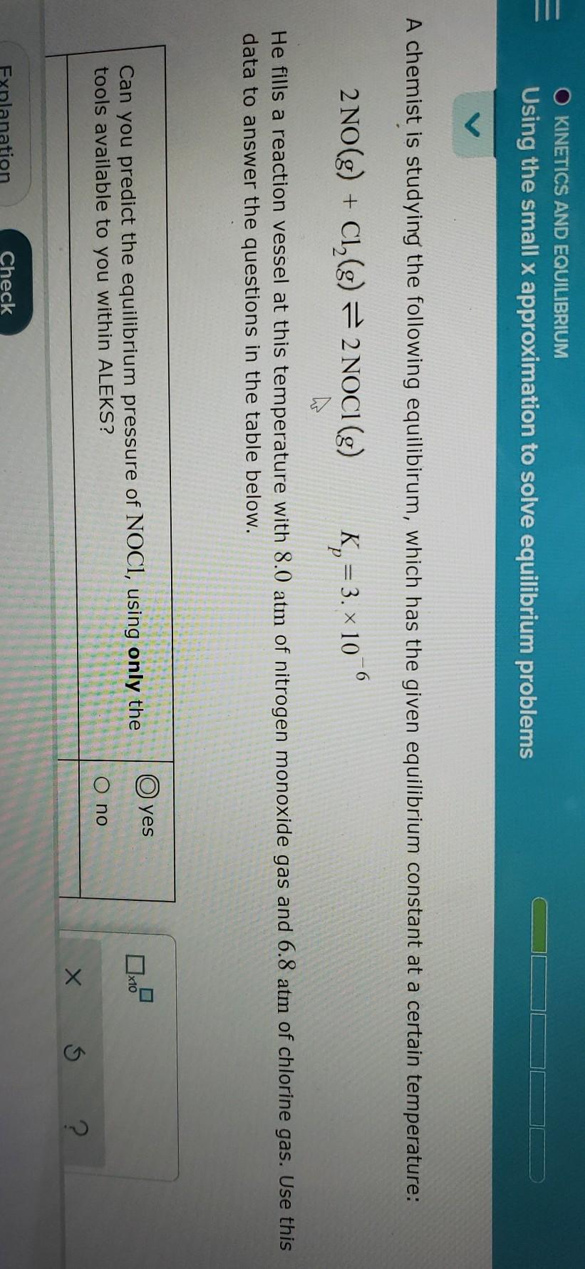 Solved KINETICS AND EQUILIBRIUM Using the small x | Chegg.com