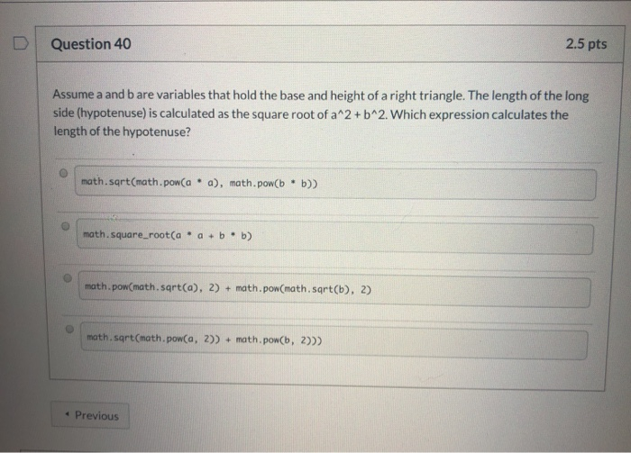 Solved Question 40 2.5 pts Assume a and bare variables that | Chegg.com