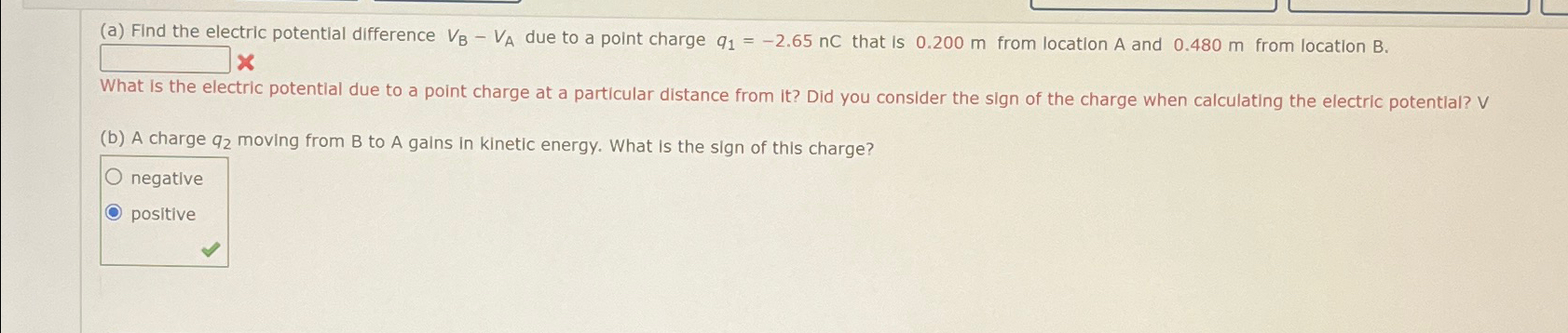 Solved (a) ﻿Find the electric potential difference VB-VA | Chegg.com