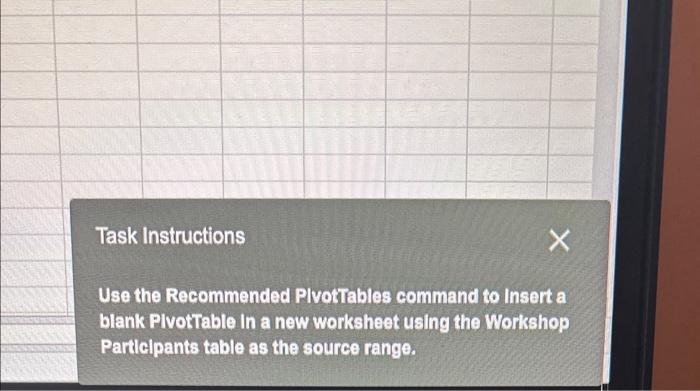 Solved Task Instructions Use the Recommended PlvotTables | Chegg.com