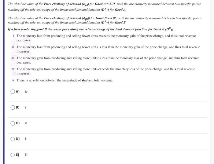 Solved The absolute value of the Price elasticity of demand | Chegg.com