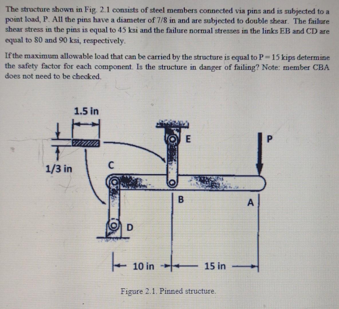 Solved The structure shown in Fig. 2.1 consists of steel | Chegg.com