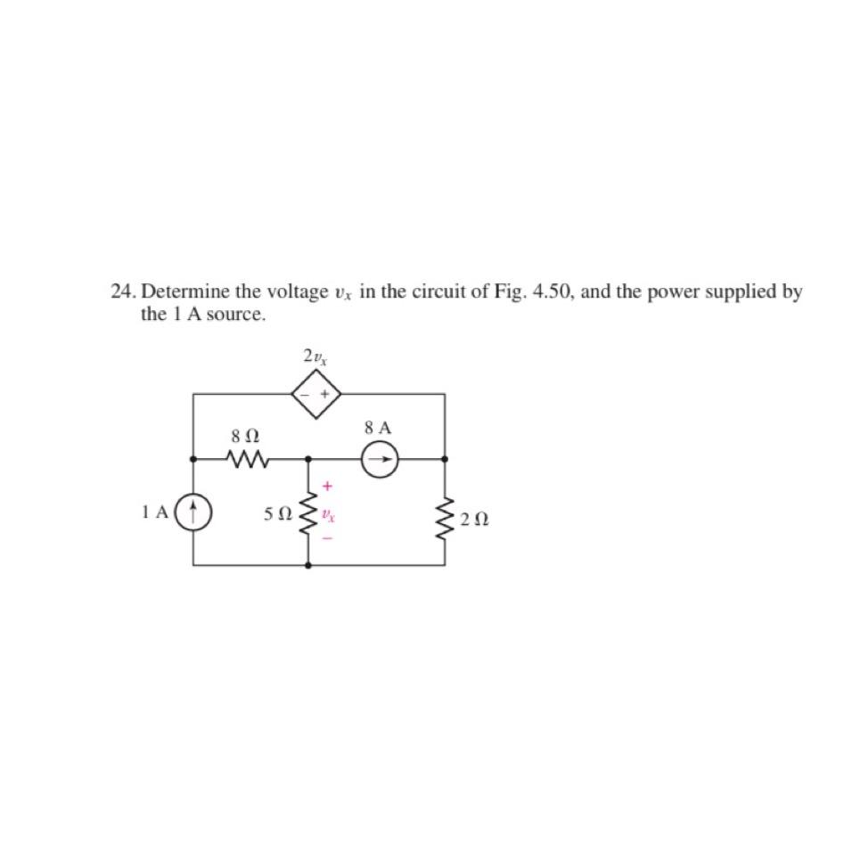 Solved Determine the voltage vx ﻿in the circuit of Fig. | Chegg.com