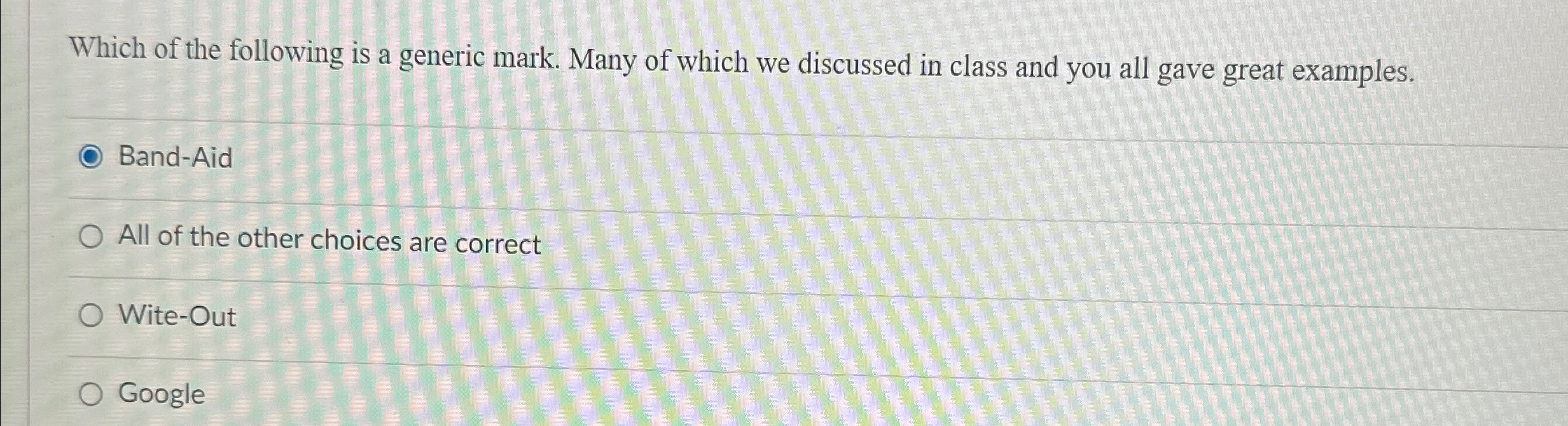 Solved Which of the following is a generic mark. Many of | Chegg.com