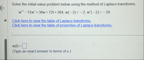 Solve the initial value problem below using the | Chegg.com