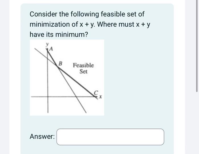 Solved Consider the following feasible set of minimization | Chegg.com
