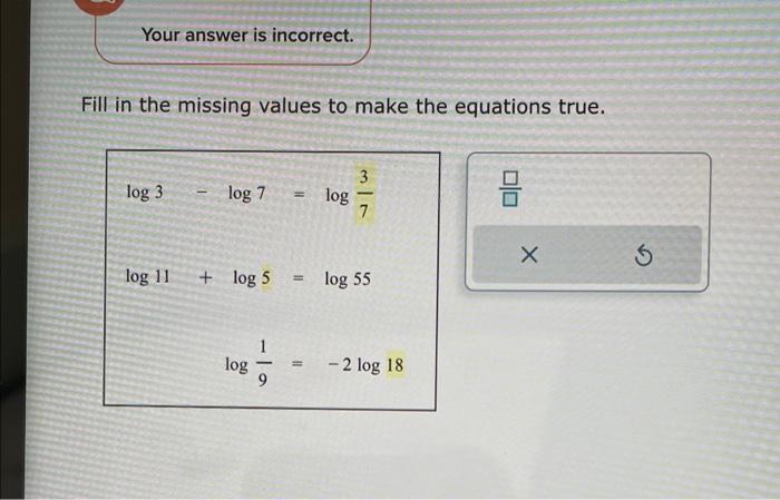 Solved Fill in the missing values to make the equations | Chegg.com