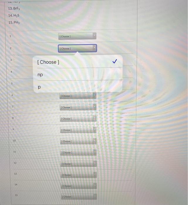 Solved From the Molecular Geometry in #1: determine whether | Chegg.com