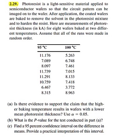 Solved 2.29. Photoresist is a light-sensitive material | Chegg.com