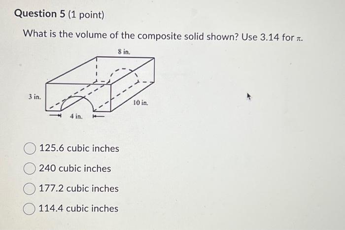 What is the volume of the composite solid shown? Use | Chegg.com