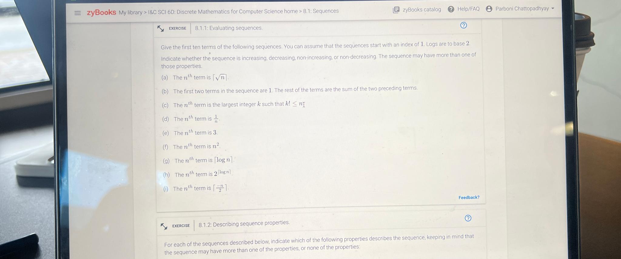 Solved -= zyBooks My library > 1 & SCI 6D: Discrete | Chegg.com