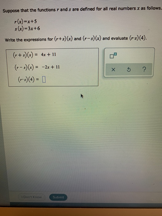 Solved Suppose That The Functions R And S Are Defined For