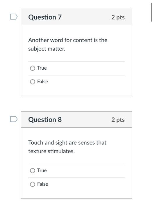 Solved Another word for content is the subject matter. True | Chegg.com