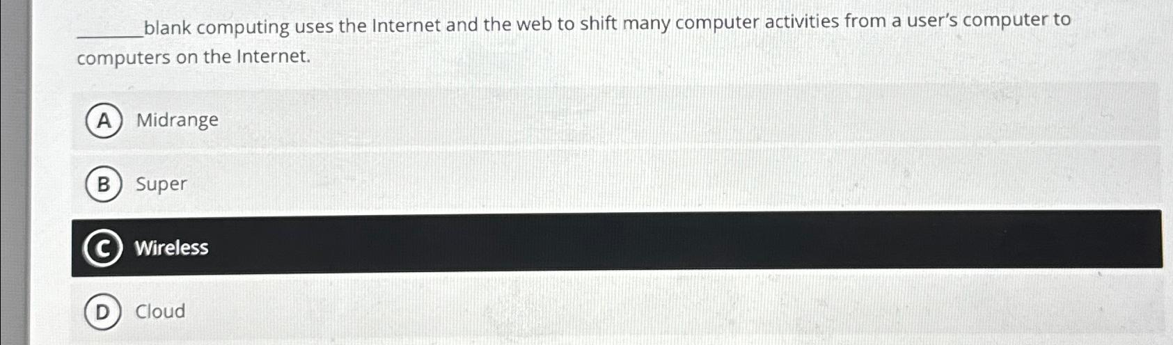 Solved blank computing uses the Internet and the web to | Chegg.com
