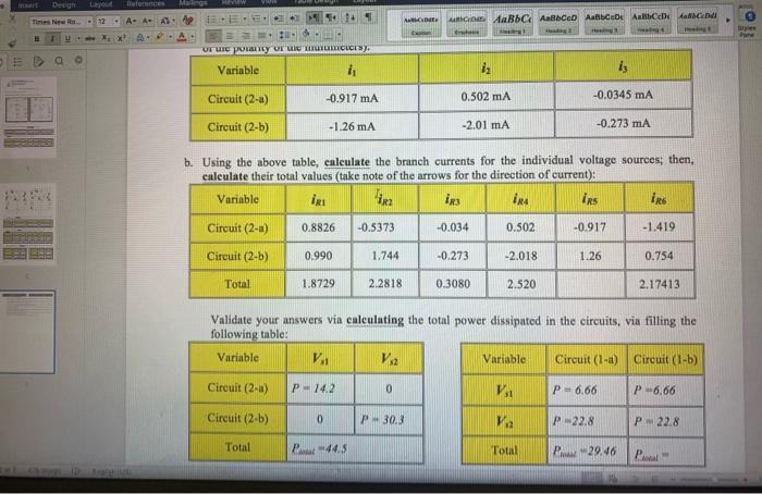 Solved Malling Share Review View Layout Table Design . A. A | Chegg.com