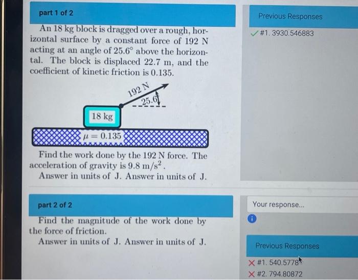 Solved An 18 kg block is dragged over a rough, horizontal | Chegg.com