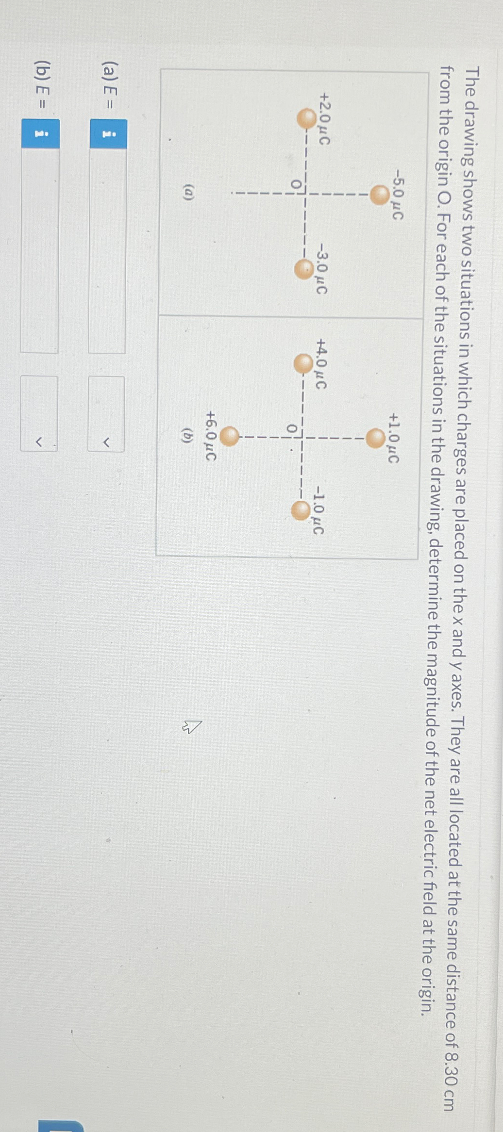 Solved The drawing shows two situations in which charges are | Chegg.com