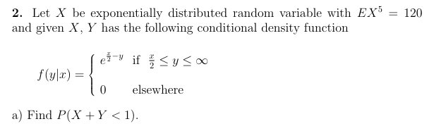 Solved b) ﻿Find Let x ﻿be exponentially distributed random | Chegg.com