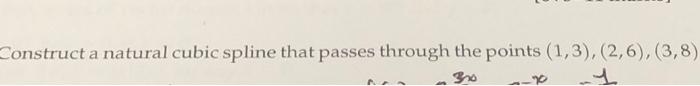 Solved Construct a natural cubic spline that passes through | Chegg.com