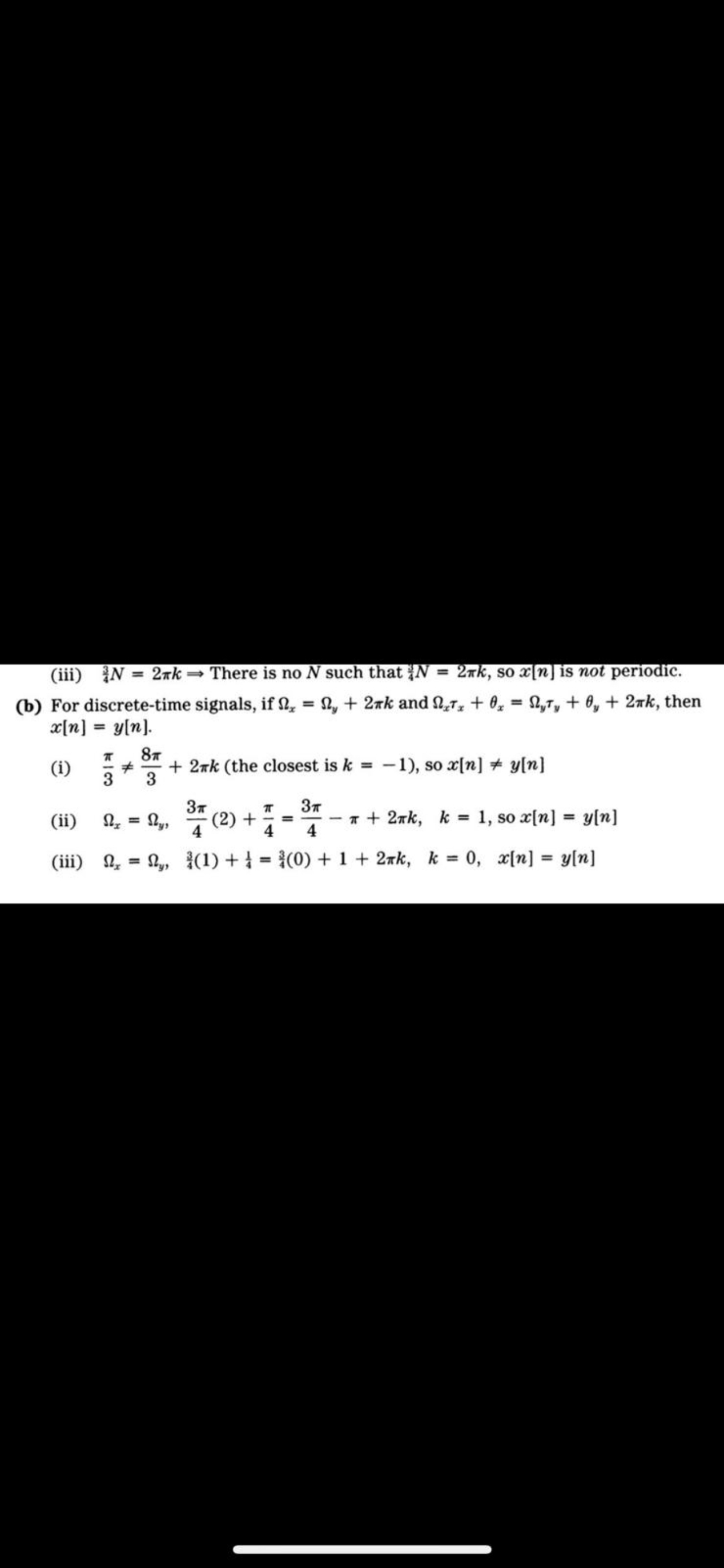 Solved (iii) (3)/(4)N=2\\\\pi k=> There is no N such that | Chegg.com
