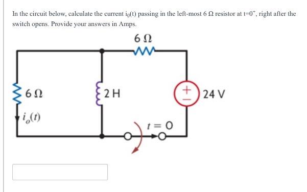 Solved In the circuit below, calculate the current i0(t) | Chegg.com