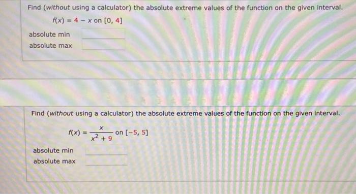 Solved Find (without using a calculator) the absolute | Chegg.com