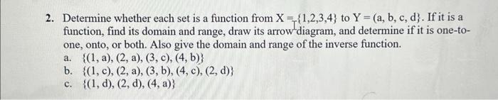 Solved Determine whether each set is a function from | Chegg.com