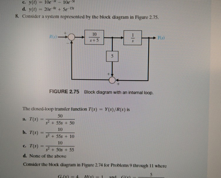 Solved c.vn 10 10e d. ) 8. Consider a system represented by | Chegg.com