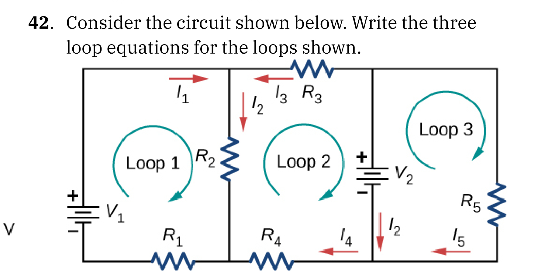 Consider the circuit shown below. Write the threeloop | Chegg.com