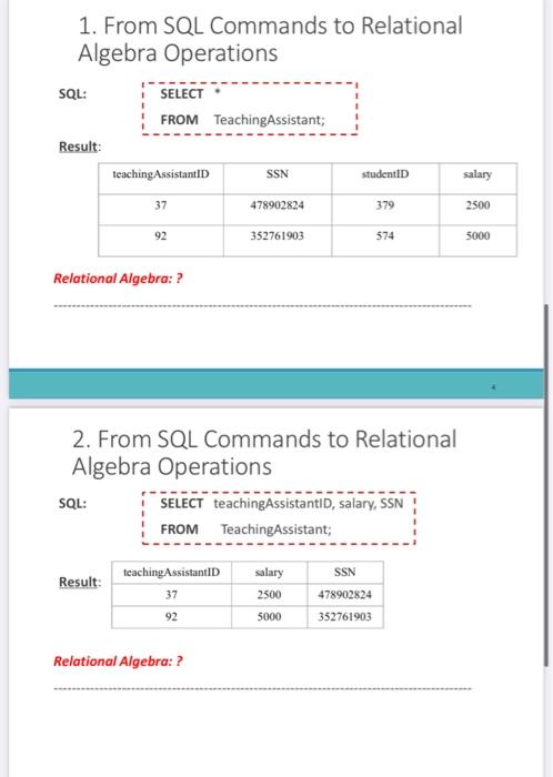 Solved Example: Tables of Course DB Instructor | Chegg.com