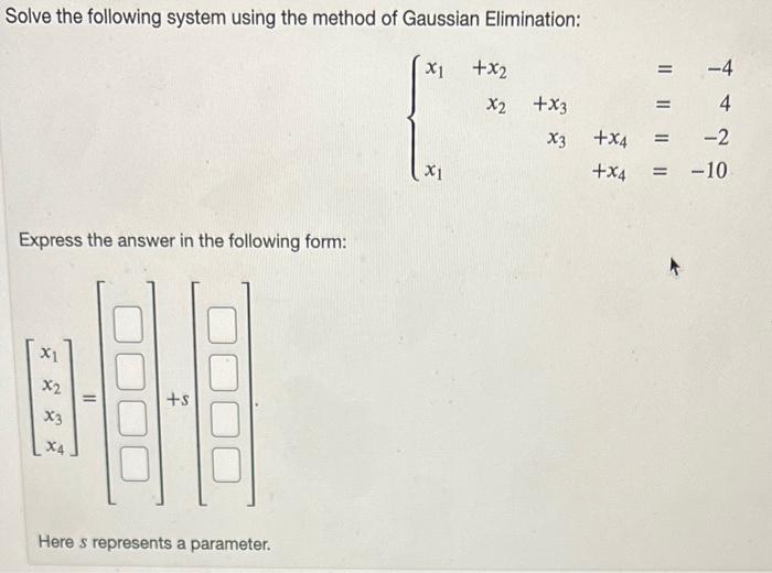 Solved Solve the following system using the method of | Chegg.com