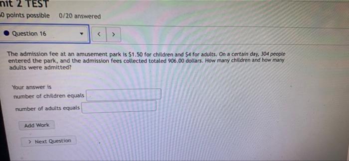Solved nit 2 TEST 0 points possible 0/20 answered Question | Chegg.com