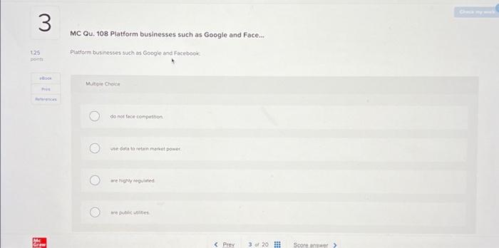 3 1.25 points eBook Print References Mc Graw MC Qu. | Chegg.com