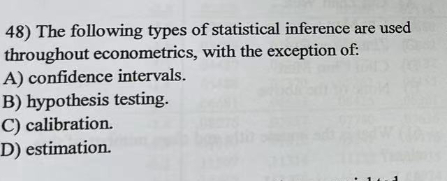 Solved The following types of statistical inference are used | Chegg.com