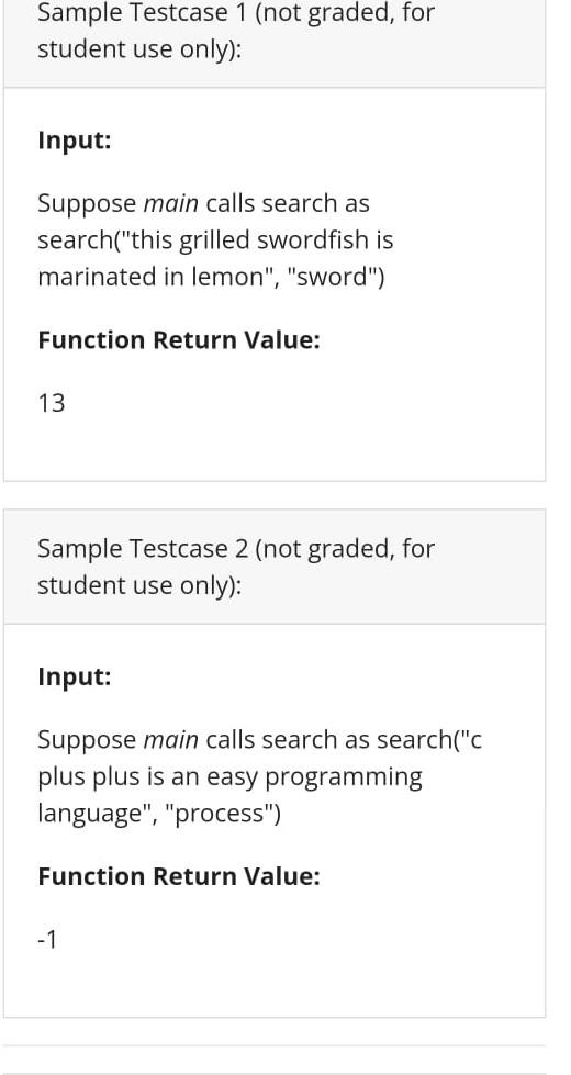 Solved Complete the function given below which has two | Chegg.com